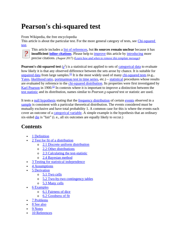 Pearson chi square | PDF | Chi Squared Test | Statistical Significance