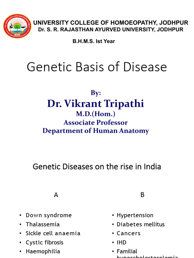 Genetic Basis of Diseases | PDF | Ploidy | Dominance (Genetics)