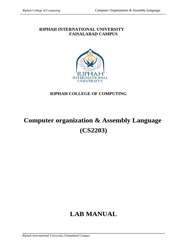 COAL Lab Manual | PDF | Assembly Language | Computer Program