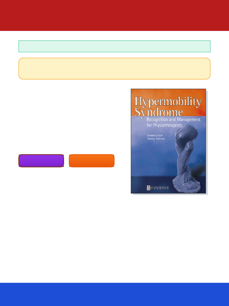 Hypermobility Syndrome Recognition and Management For Physiotherapists ...