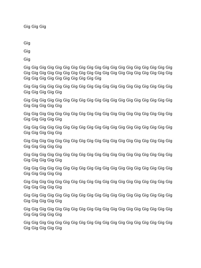 Gig Gig Gig | PDF