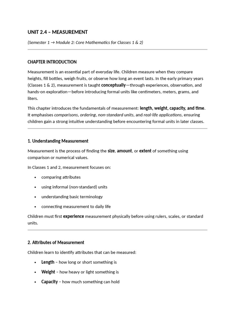Introduction to Measurement for Kids | PDF | Measurement | Weight