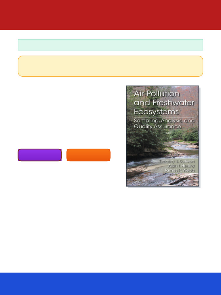Air Pollution and Freshwater Ecosystems Sampling Analysis and Quality ...