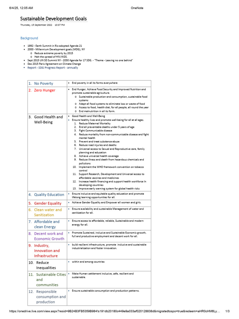 Overview of Sustainable Development Goals | PDF | Sustainability ...