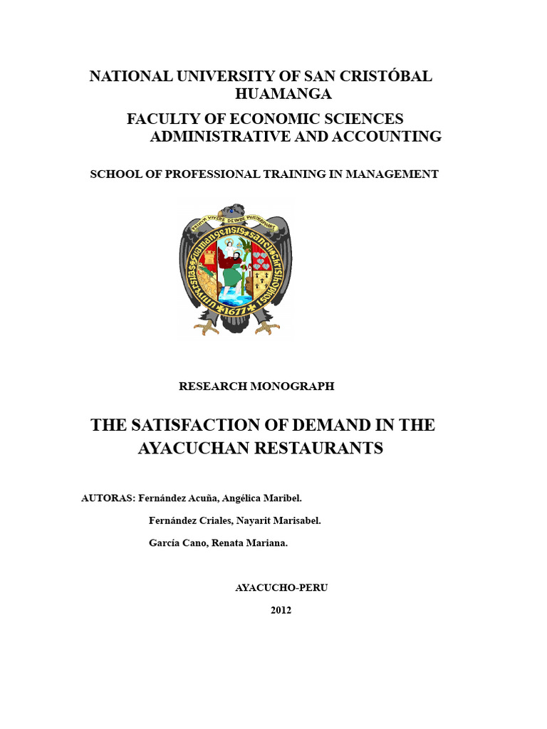 Example Research Monograph. UNSCH | PDF | Capital (Economics) | Demand