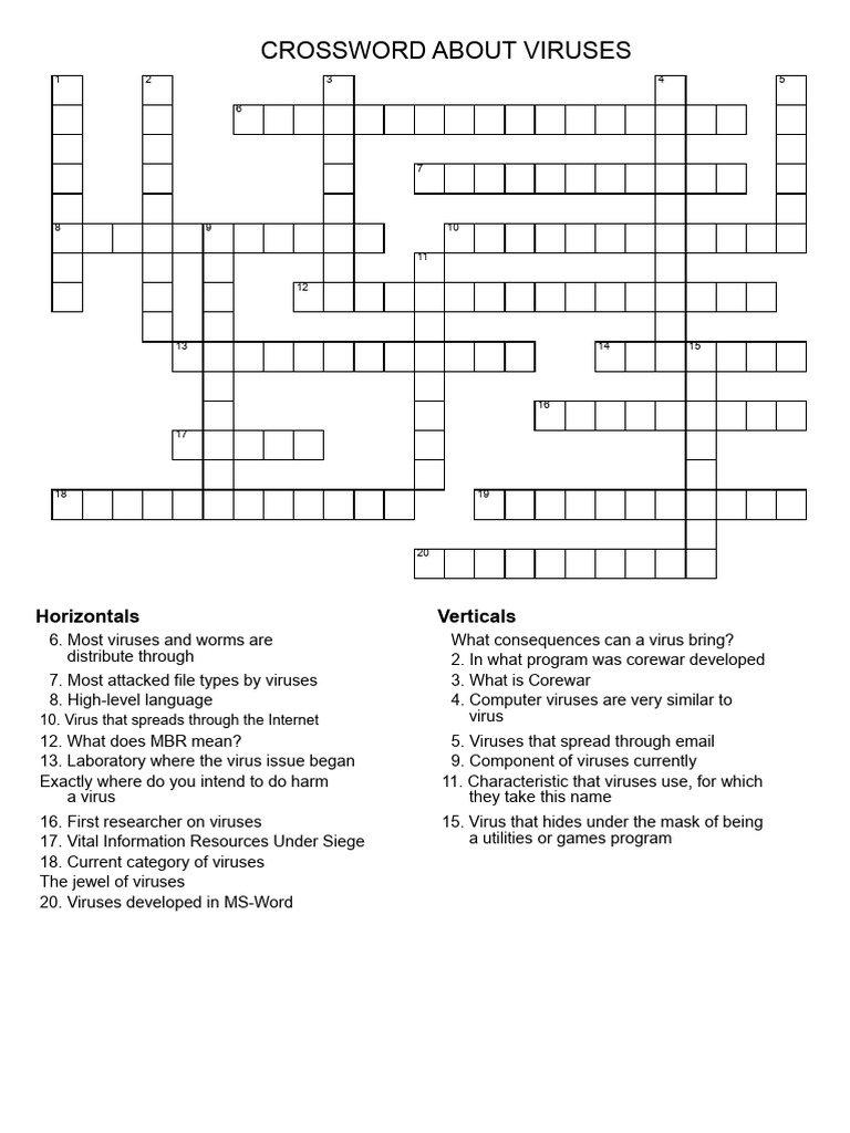 Crossword About Viruses | PDF