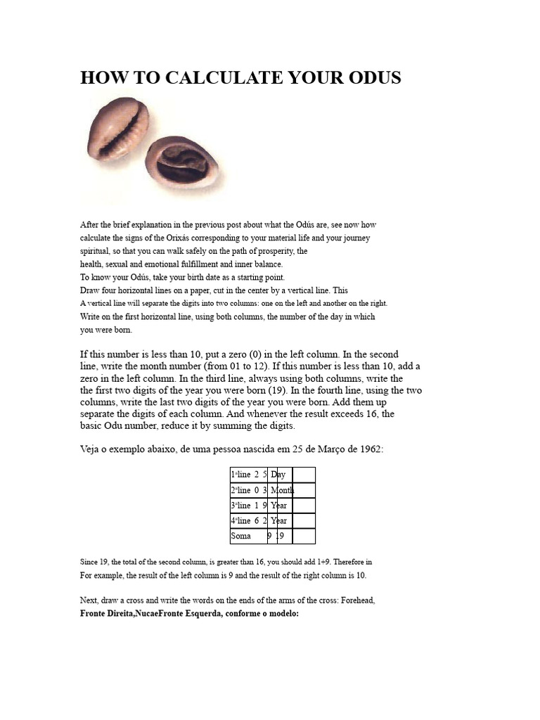 How To Calculate Your Odus | PDF | Divination
