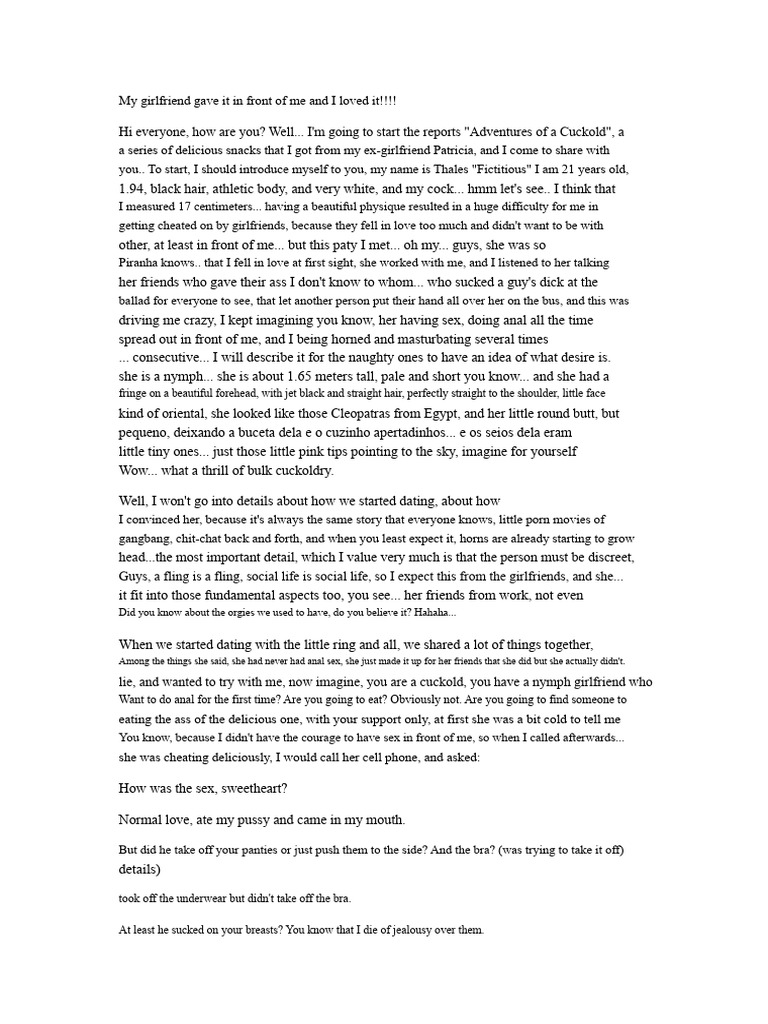 My Girlfriend Did It in Front of Me and I Loved It | PDF | Human ...