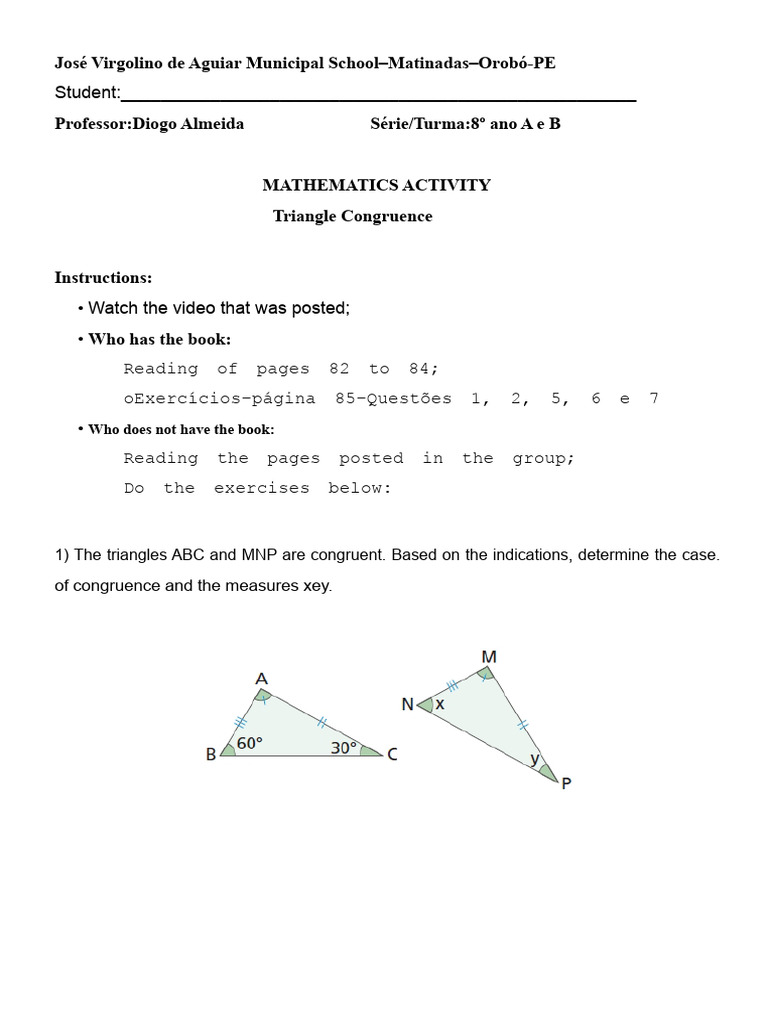 04 - Congruence of Triangles | PDF
