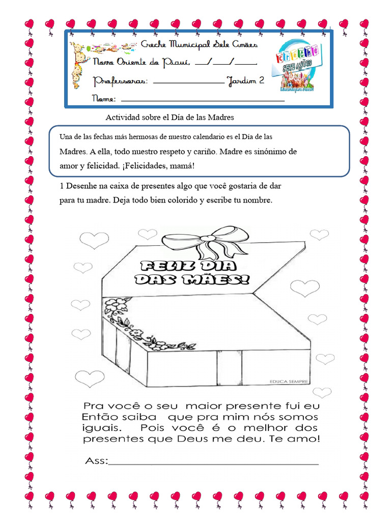 Actividad sobre el Día de las Madres | PDF