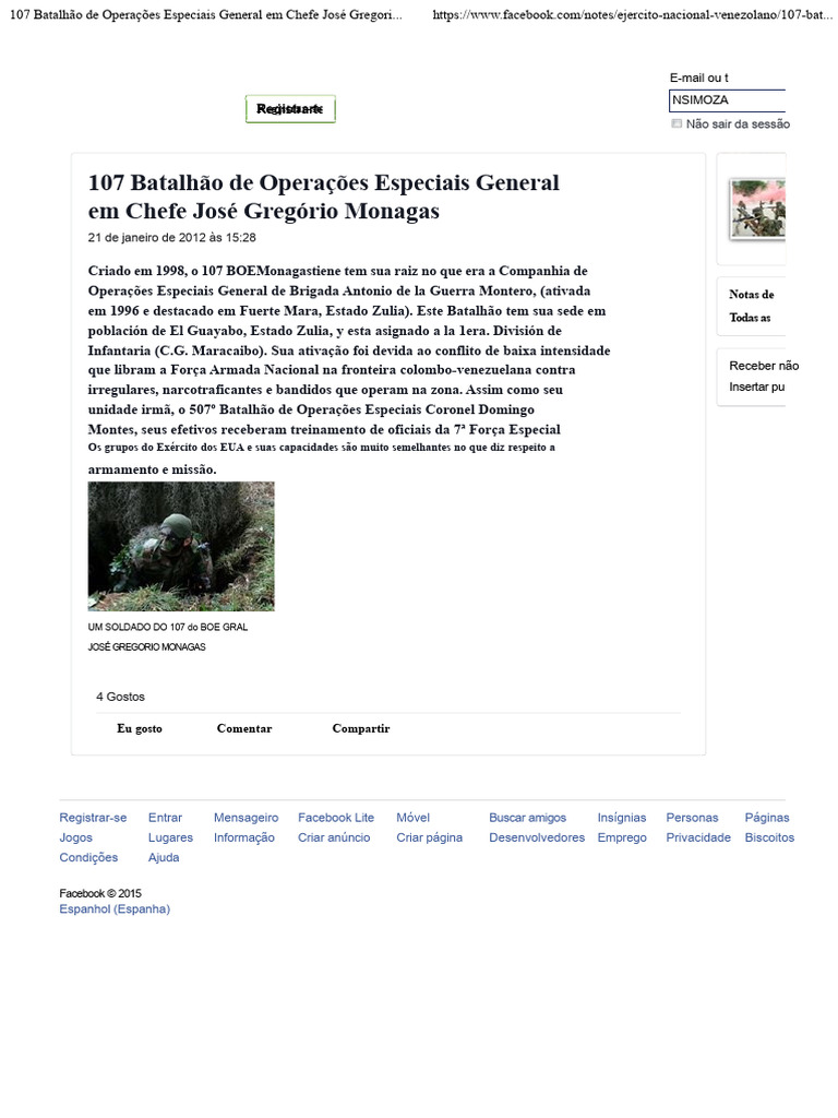 107 Batalhão de Operações Especiais General em Chefe José Gregorio ...