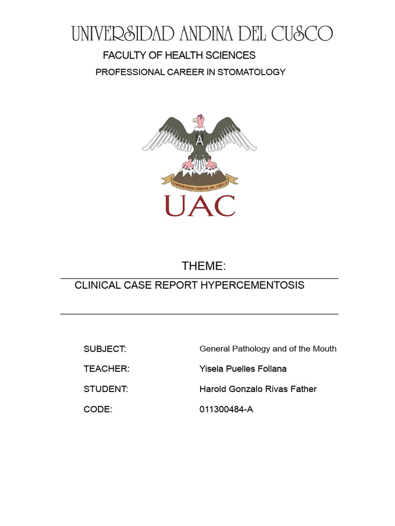 Clinical Case Hypercementosis | PDF | Dental Anatomy | Human Tooth