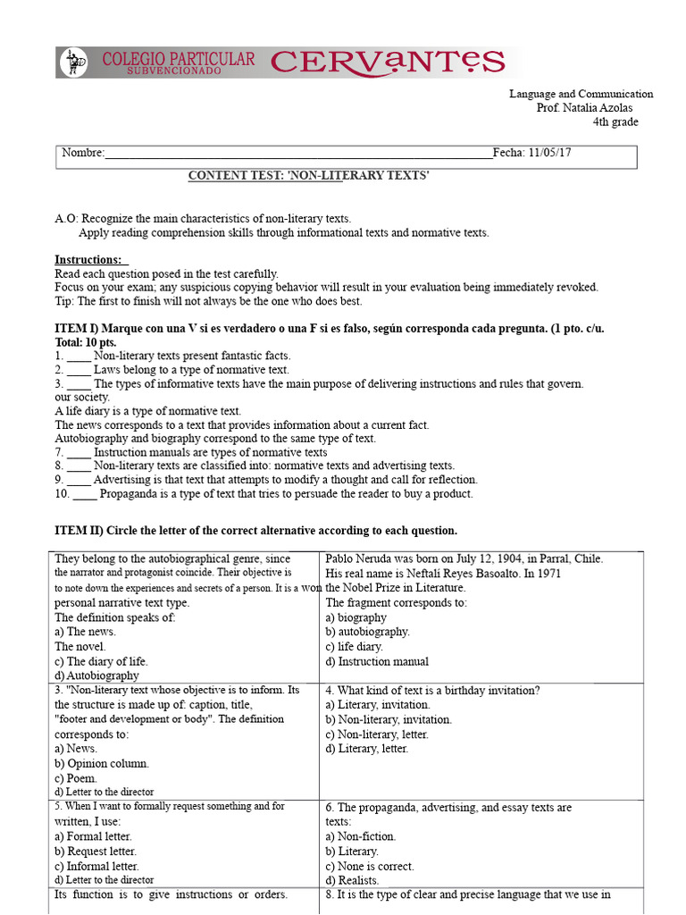 Understanding Non-Literary Texts in Education | PDF | Halloween | Trick ...