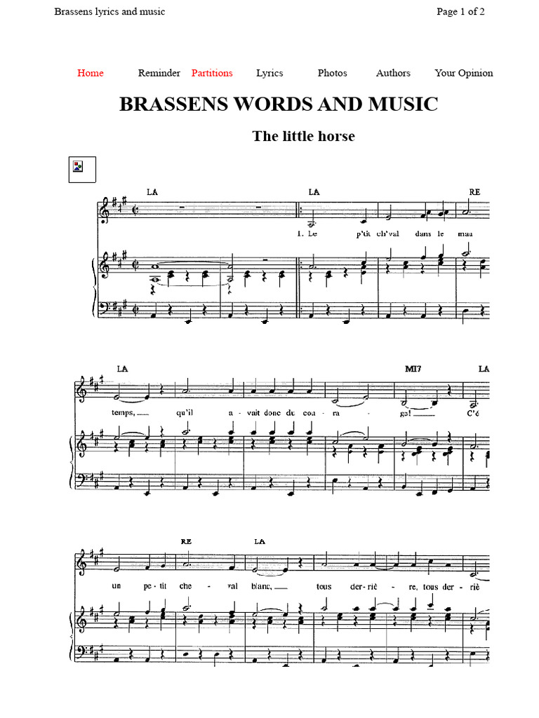 Little White Horse Brassens | PDF