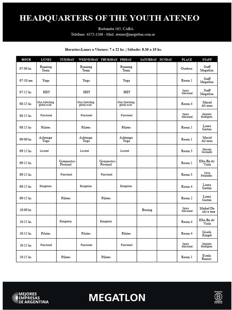 Ateneo Youth Headquarters Schedule | PDF | Yoga | Meditation