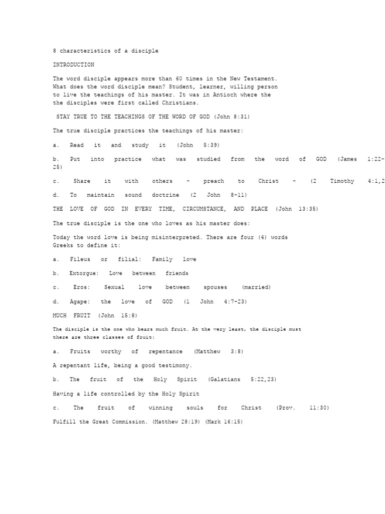 8 Key Traits of a True Disciple | PDF | Logos (Christianity) | Disciple ...
