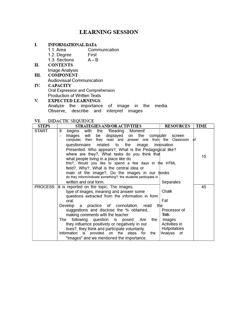 1st Session Image Analysis | PDF | Reading Comprehension | Cognition