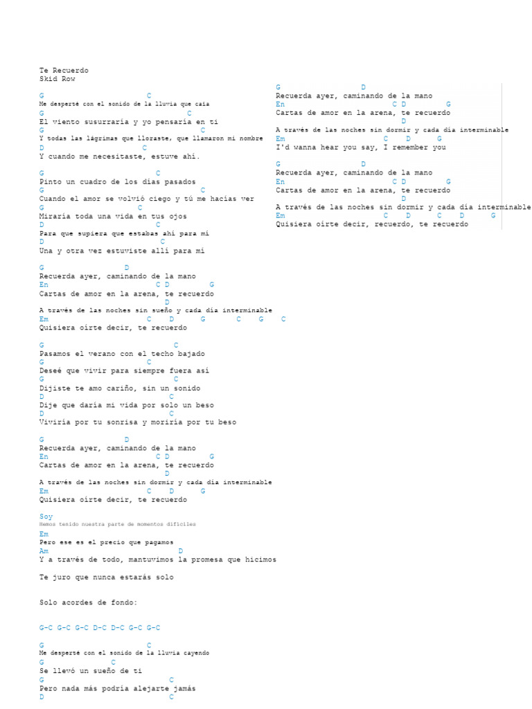 Te Recuerdo | PDF