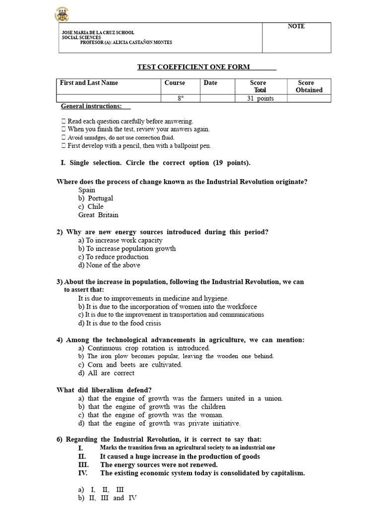 288540102-Test-Industrial-Revolution-A.docx | PDF | Industrial ...