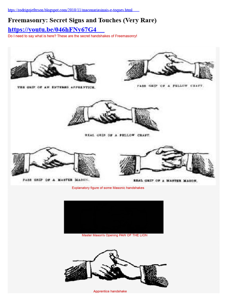 Masonry - Secret Signs and Touches (Very Rare) | PDF