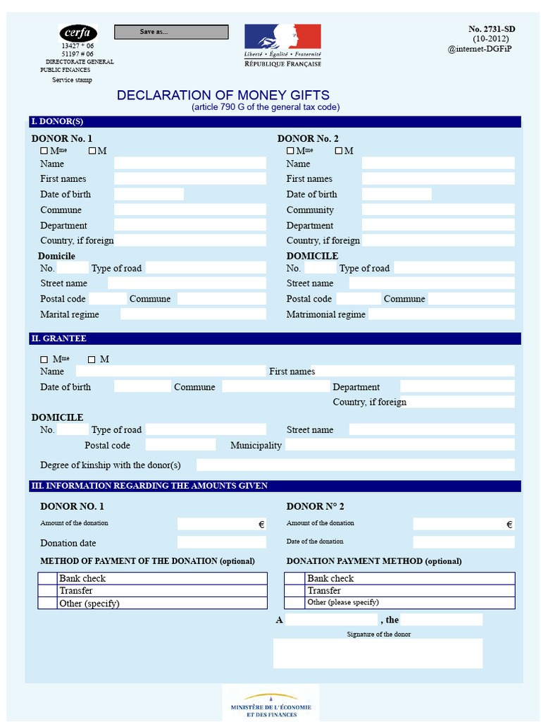 Declaration of Cash Donations Form | PDF | Donation | Economies