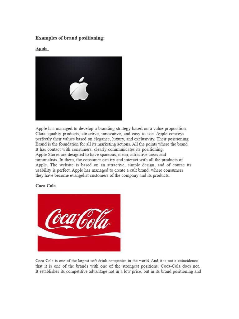 Brand Positioning Strategies Explained | PDF | Brand | Coca Cola