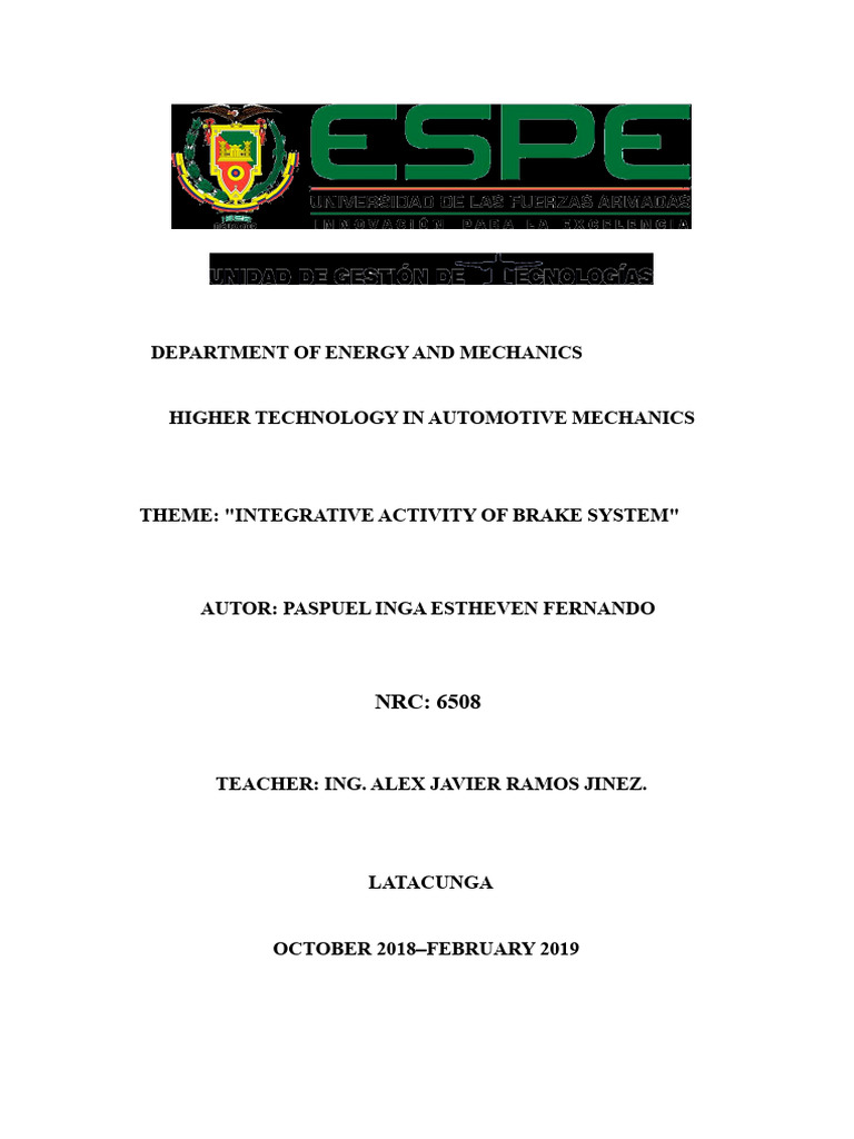 Integrative Project Brakes | PDF | Brake | Vehicle Technology