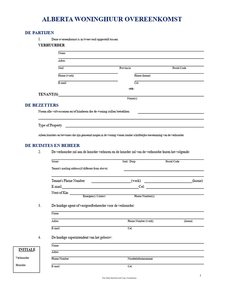 Alberta Huurcontract | PDF