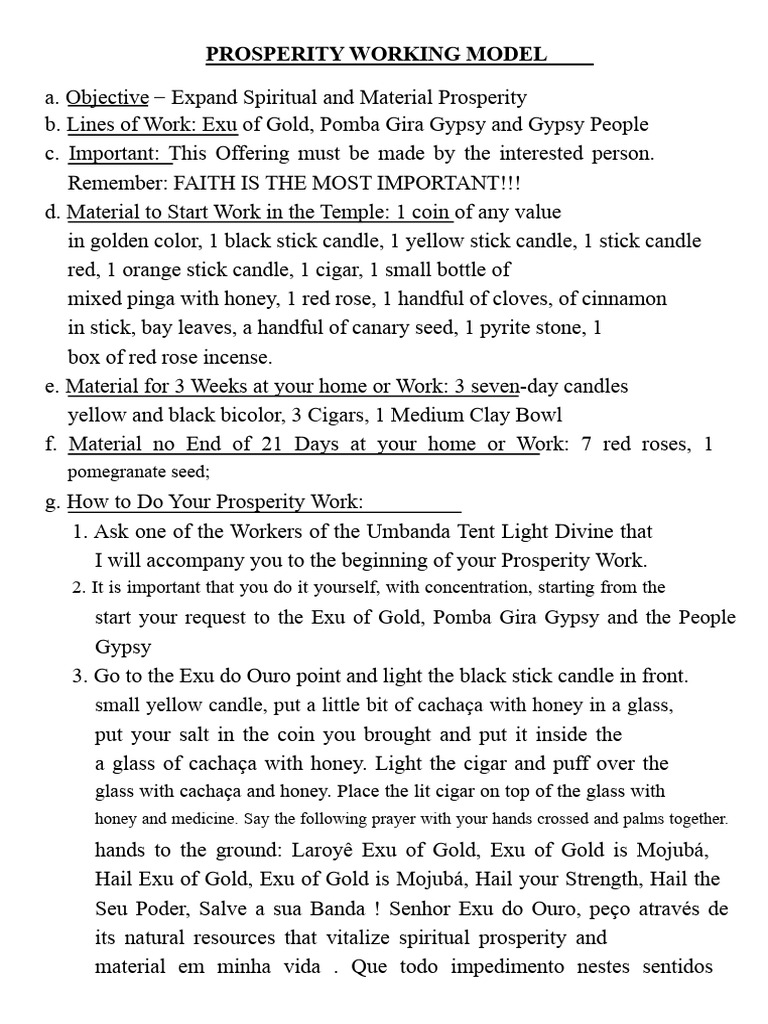 Prosperity Ritual Guide for Spiritual Abundance | PDF