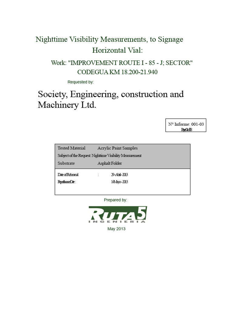 Nighttime Visibility Report for Signage | PDF | Road