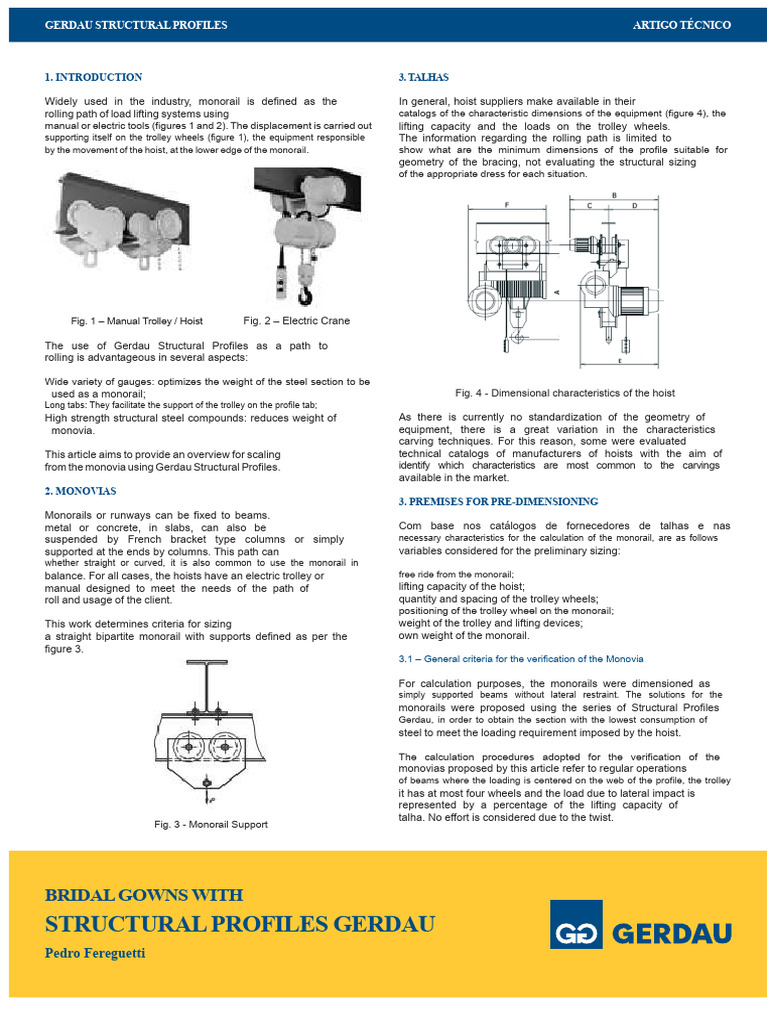 Monorail Article With Gerdau Structural Profiles | PDF | Crane (Machine ...