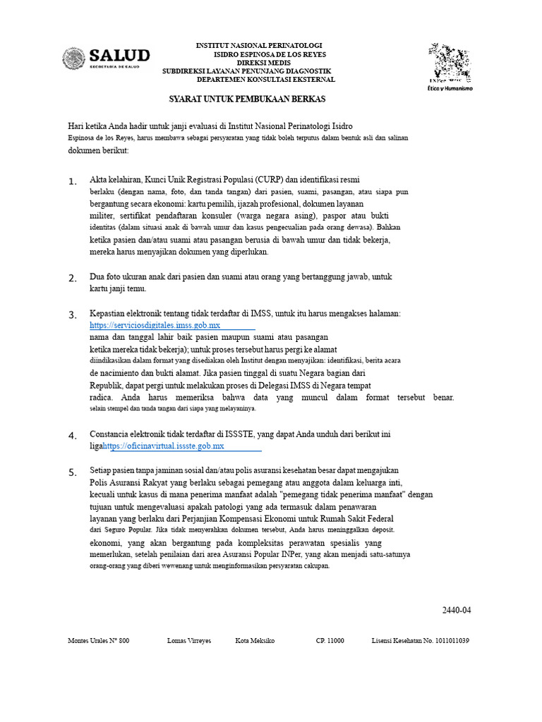 Syarat Untuk Membuka Berkas Inper | PDF