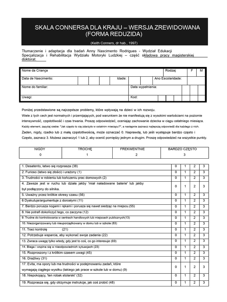 Conners Dla rodziców-PHDA PDF | PDF