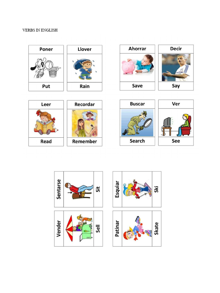 100 ILLUSTRATED VERBS IN ENGLISH. | PDF