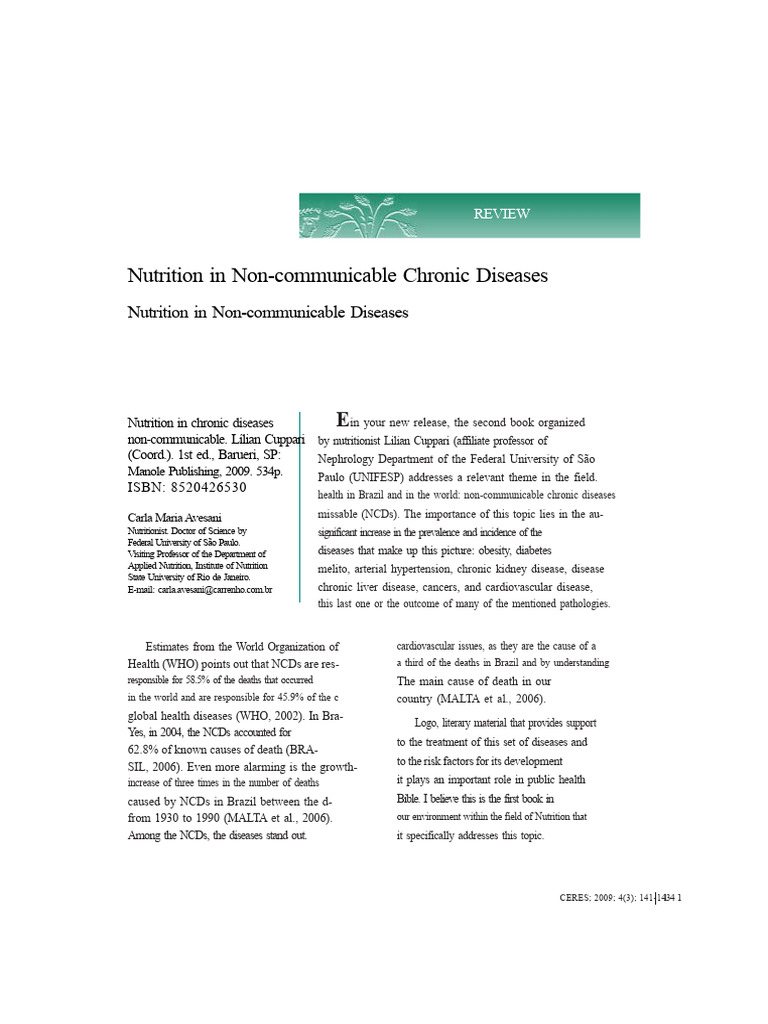 Nutrition in Non-communicable Chronic Diseases.pdf | PDF | Non ...