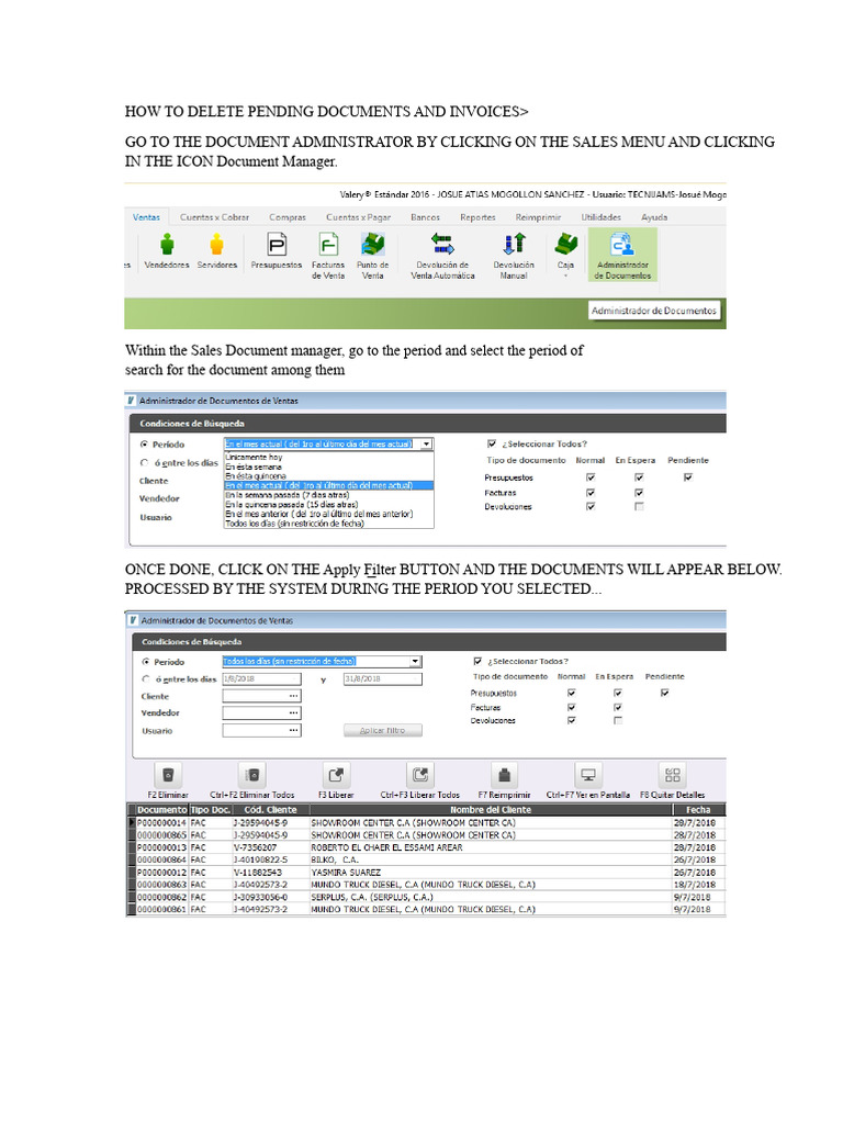 Delete Pending Documents and Invoices | PDF