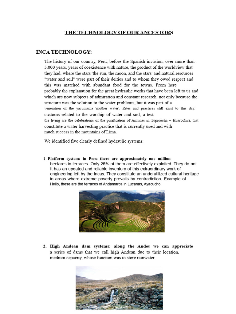 Inca Hydraulic Systems and Technology | PDF | Andes | Inca Empire