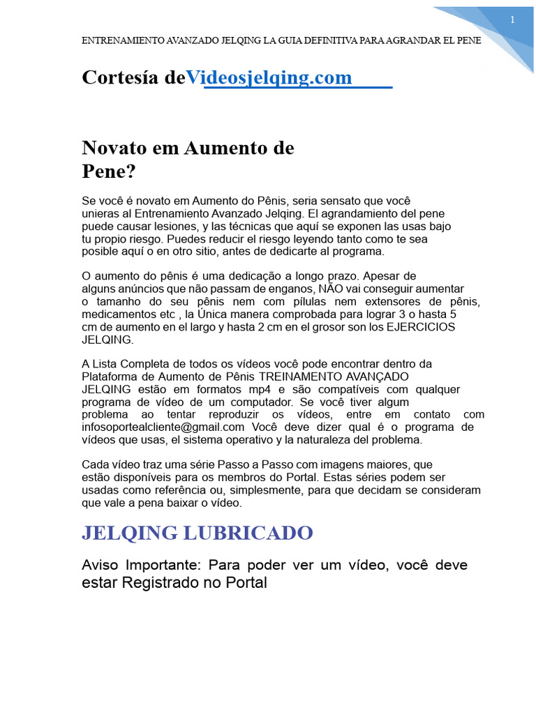 Guia Completa de Jelqing para Aumento Peniano | PDF | Pênis | Sistema ...