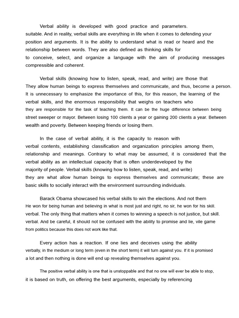 The Verbal Ability | PDF | Word | Semantics