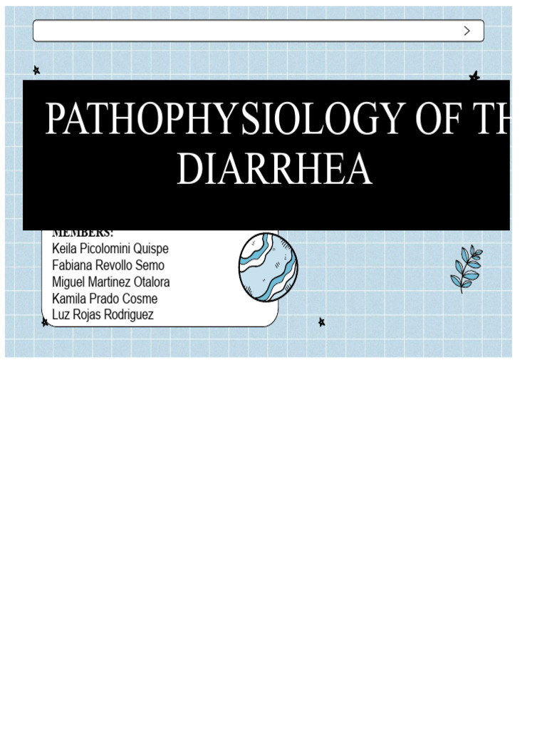 Diarrhea Pathophysiology Explained | PDF | Diarrhea | Gastrointestinal ...