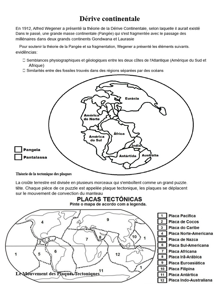 Dérive continentale et tectonique des plaques | PDF | Tectonique des ...