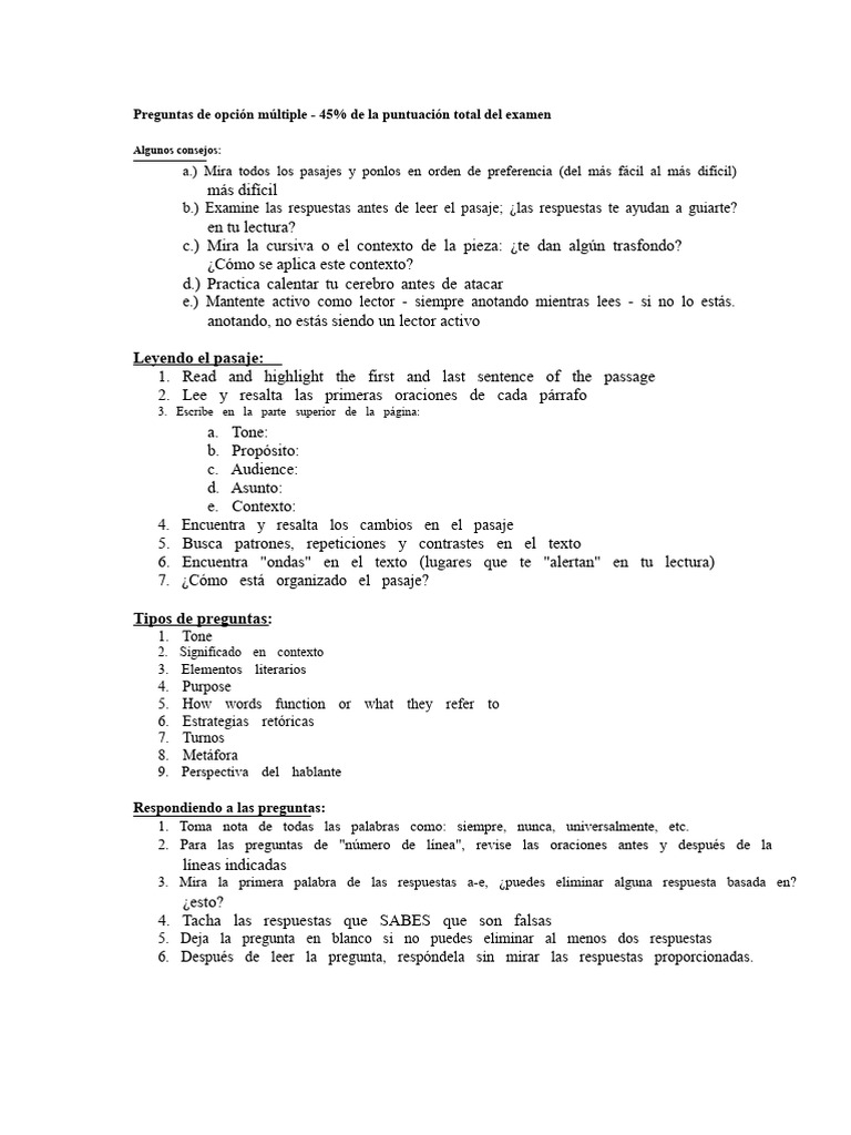 Preguntas de Opción Múltiple | PDF