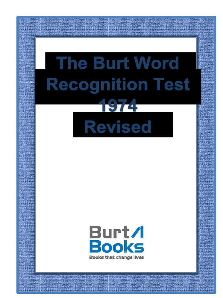 Teste de Reconhecimento de Palavras Burt | PDF