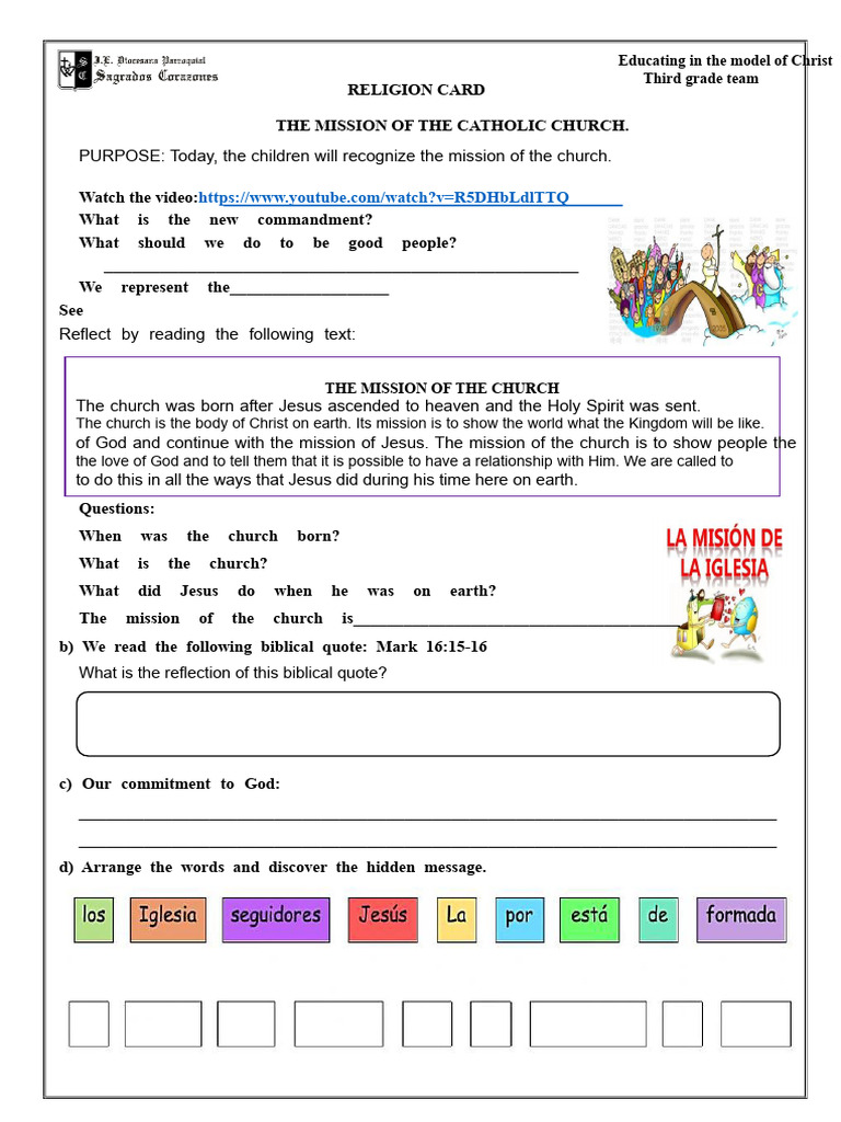 Sheet - Mission of the Catholic Church | PDF