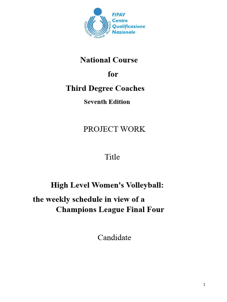 Women's Volleyball Final Four Planning | PDF | Strength Training ...