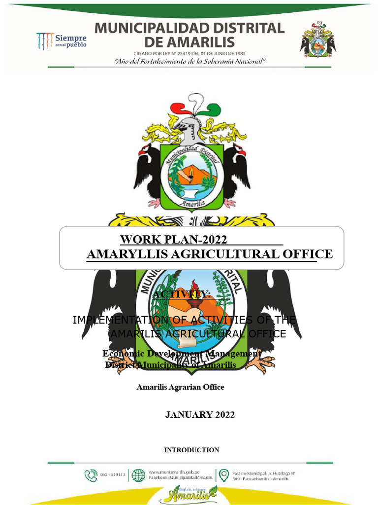 WORK PLAN 2022 | PDF | Agriculture | Sustainability