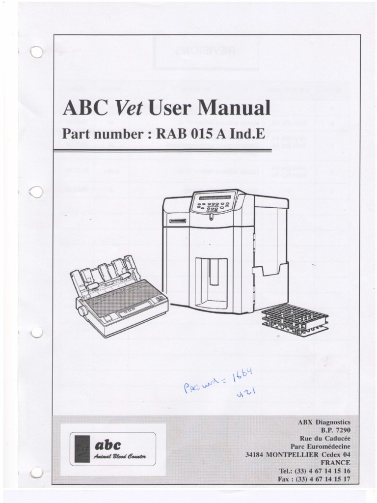 Scil ABC Vet User Manual | PDF | Red Blood Cell | White Blood Cell