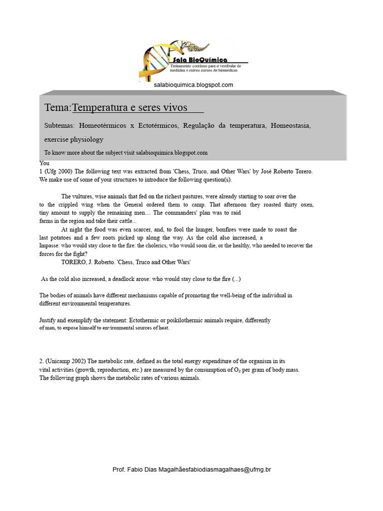 Temperature Regulation in Animals | PDF | Thermoregulation | Ultraviolet