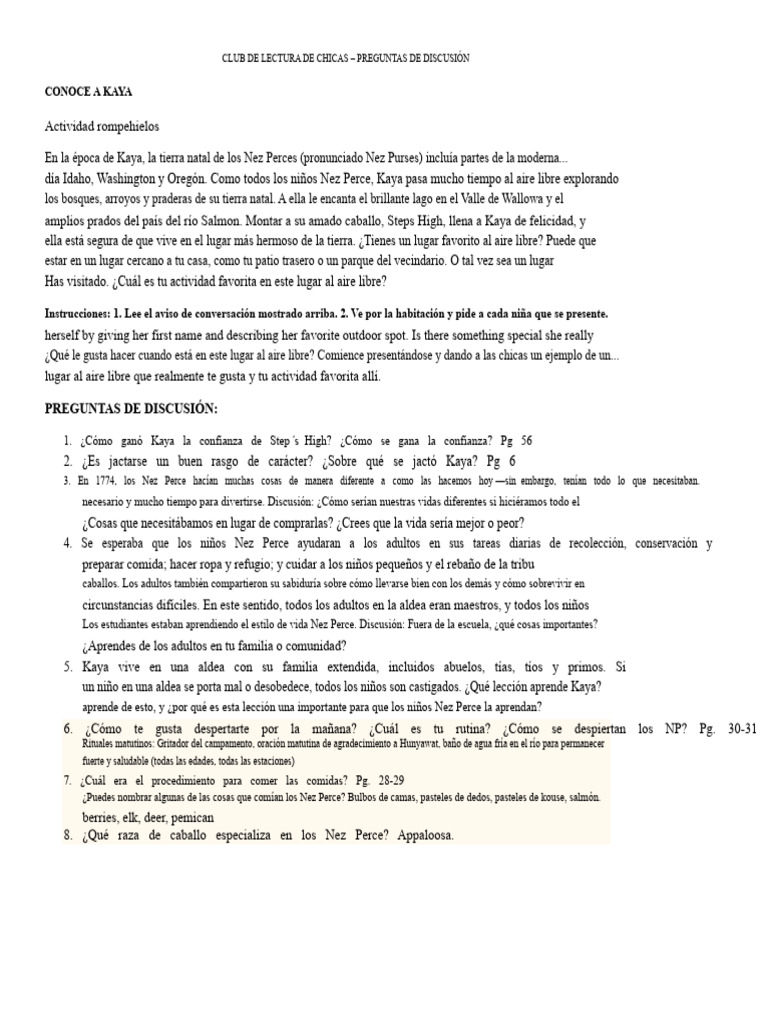 Preguntas de Discusión para Club de Lectura | PDF | Moda