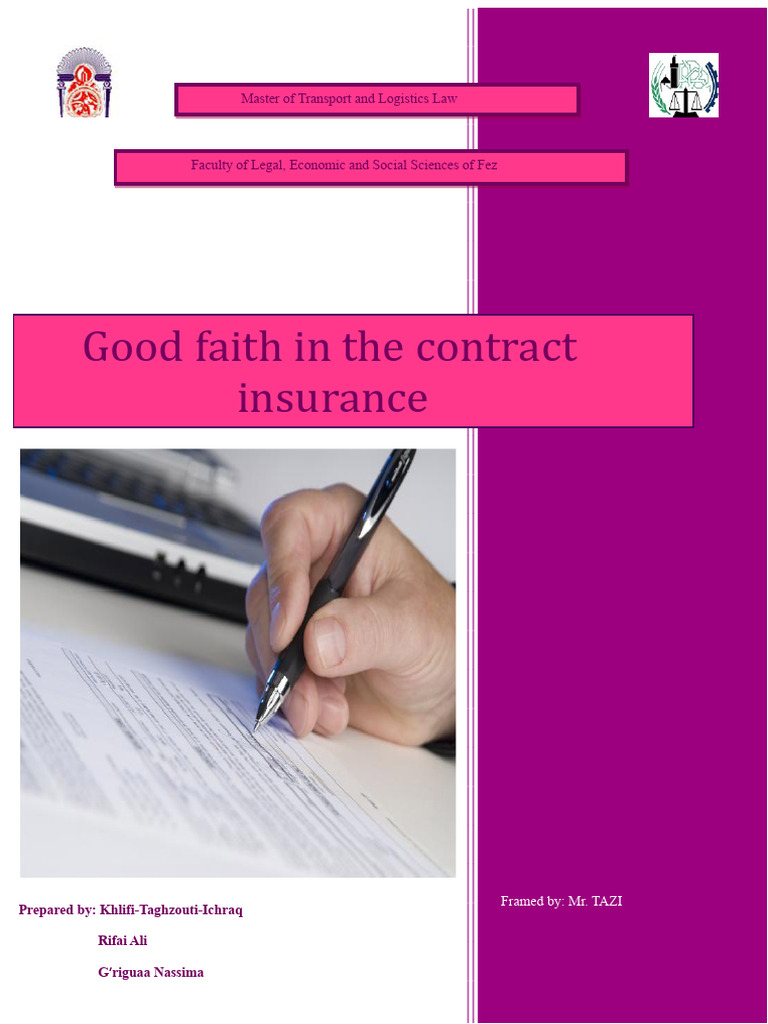 good faith in insurance law | PDF | Insurance | Risk
